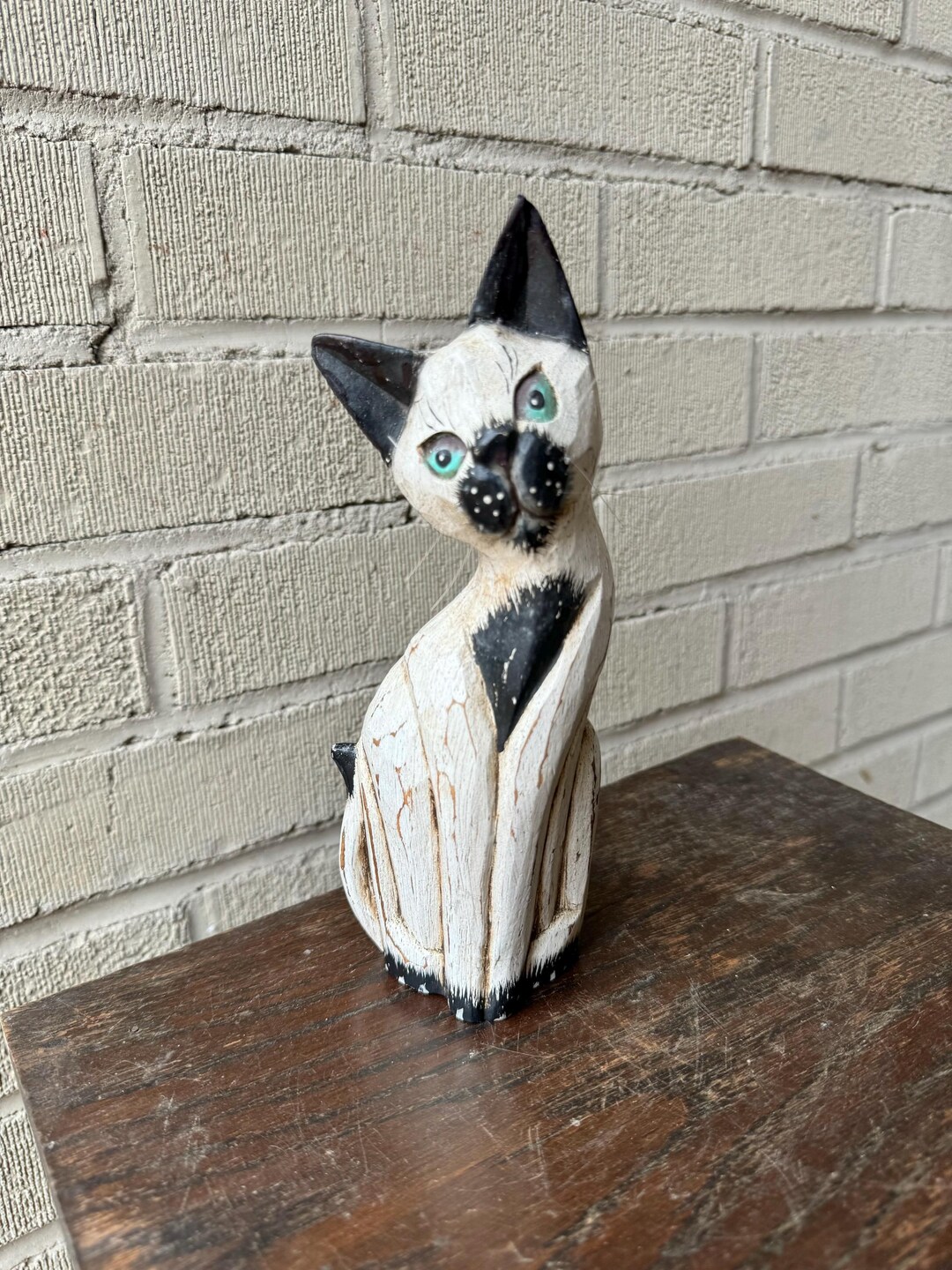 Vintage Laurel Burch Style Siamese Cat Statue Sitting MCM Style Kitty ...