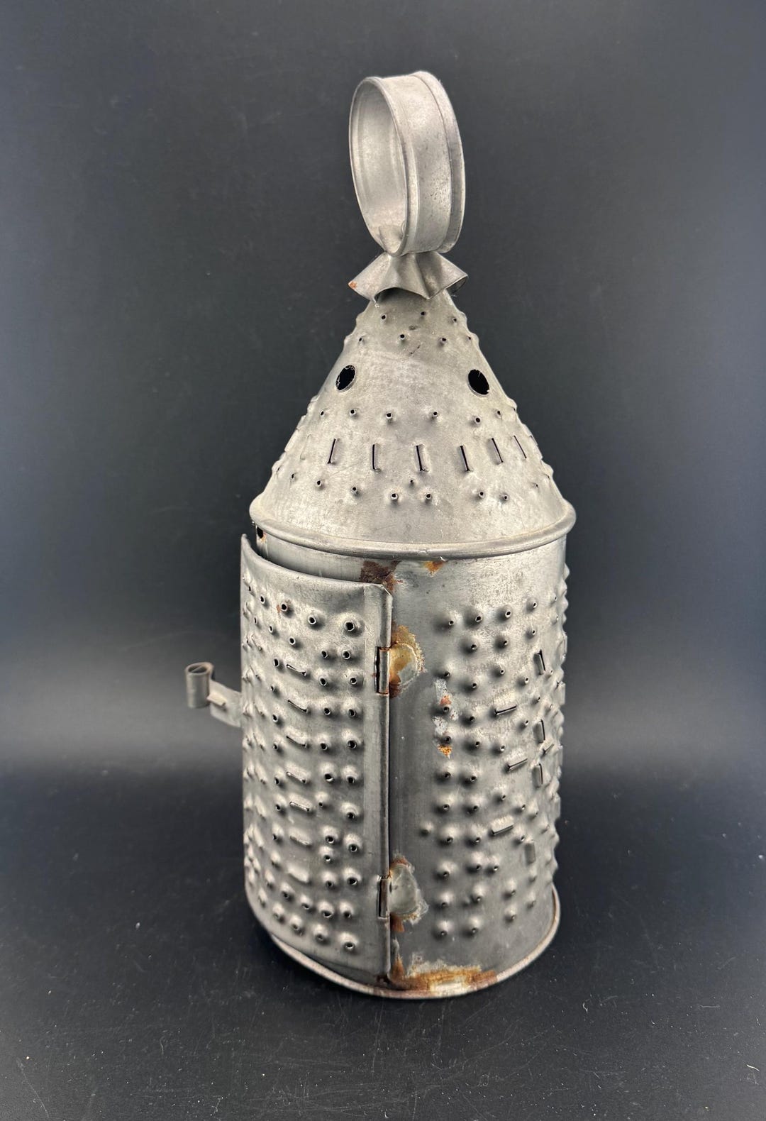 Vtg Pierced Tin Candle Lantern Colonial America Paul Revere Replica ...