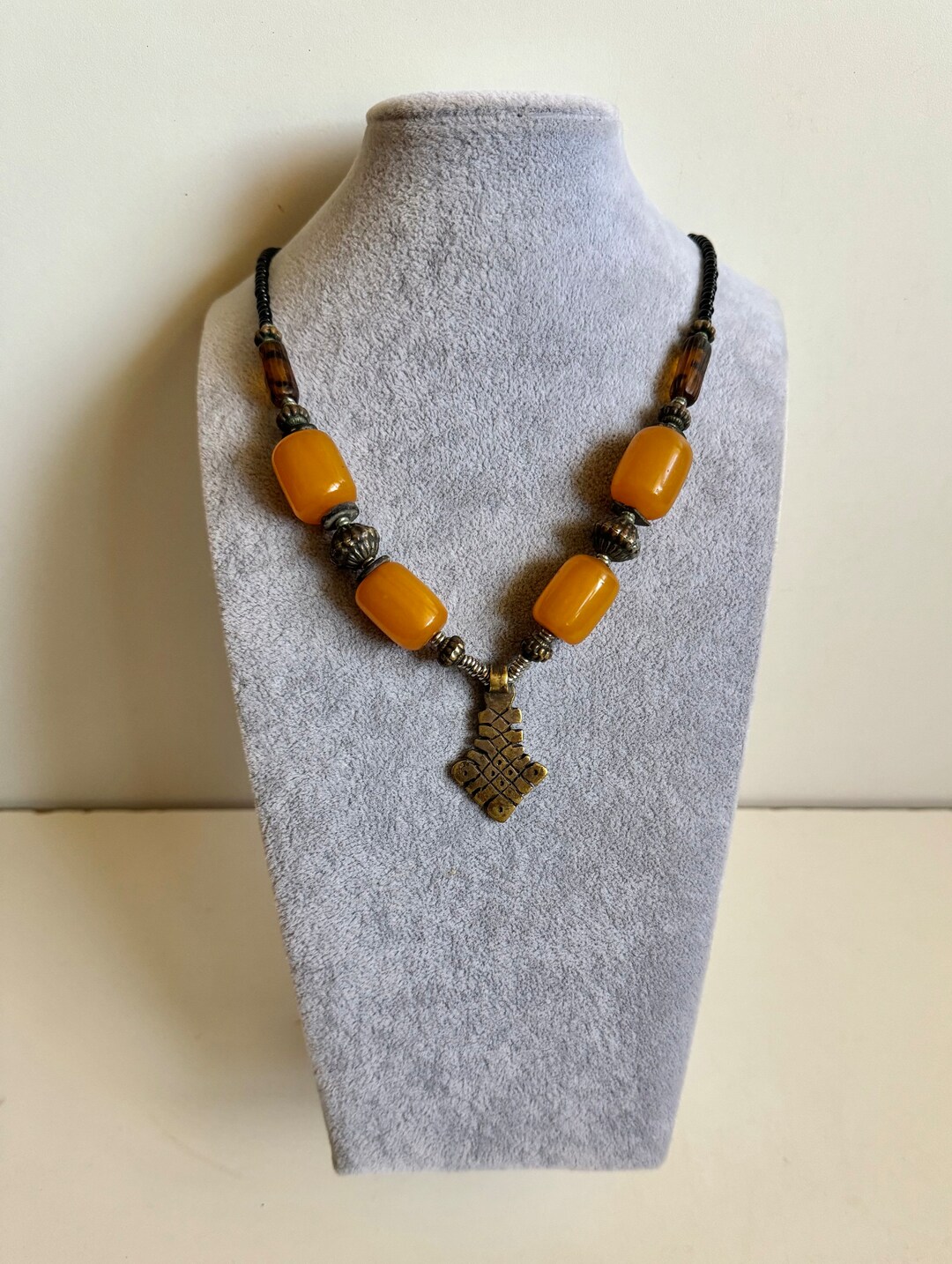 Vintage African Coptic Cross Pendant Necklace Eritrea Ethiopia Africa ...