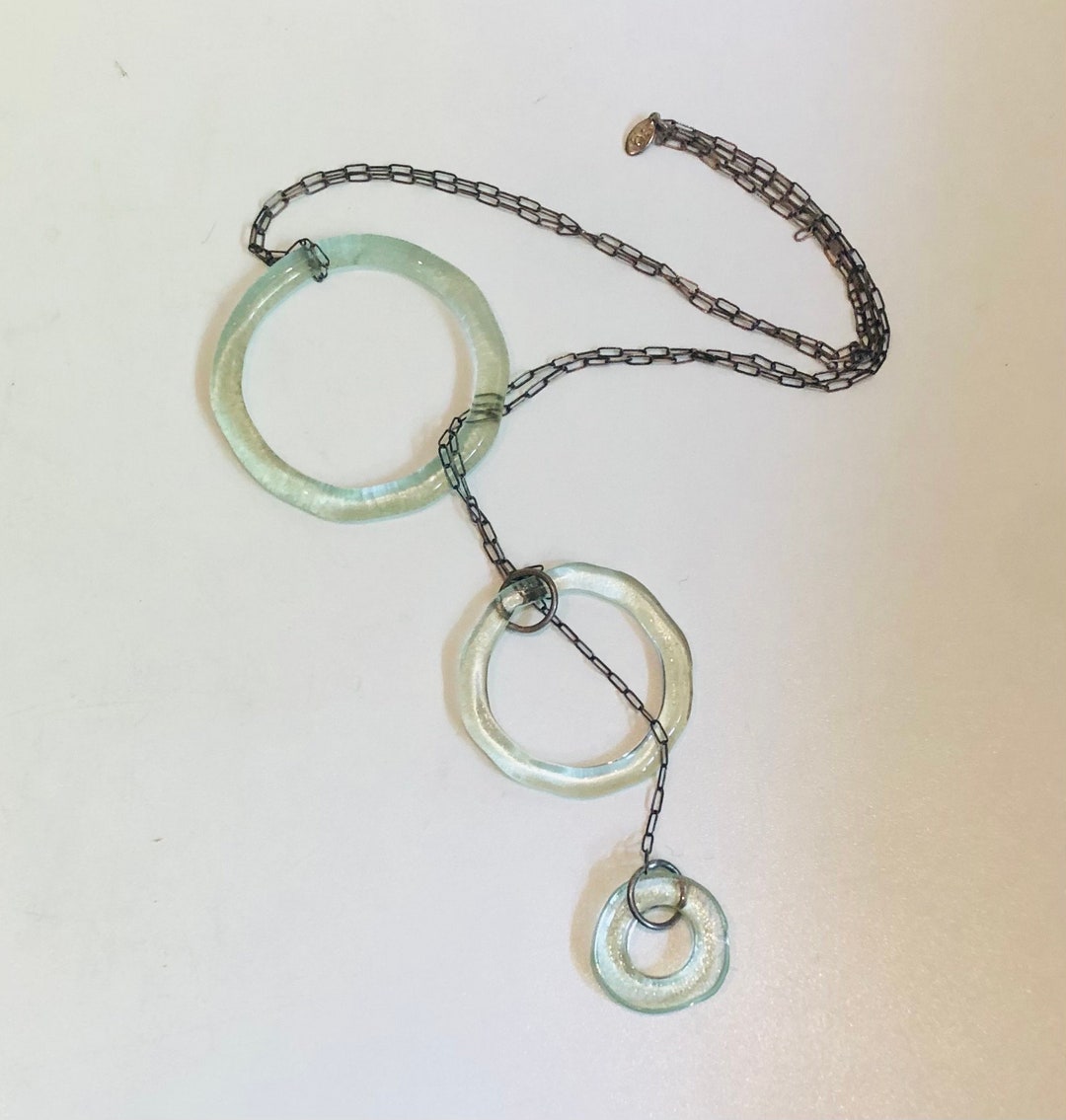 Vtg Smartglass Recycled Coca Cola Triple Lariat Necklace Coke Bottle ...