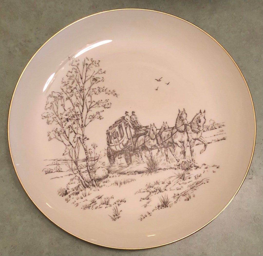 Vintage Mid Century Lenox China 12” Chop Plate Large Lenox Stagecoach ...