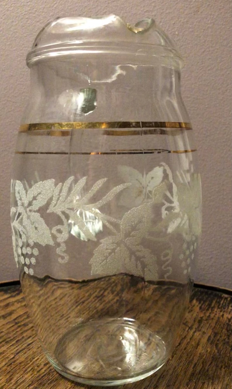 Vintage Bartlett Collins Etched Grapes and Vine Design Juice - Etsy