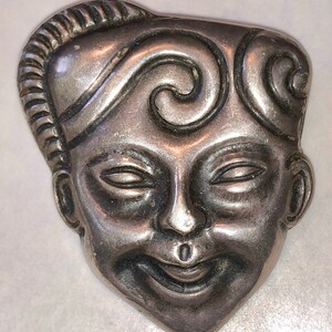 Vintage Mayan Tribal Mask Mexican Sterling Brooch Silver Signed ...