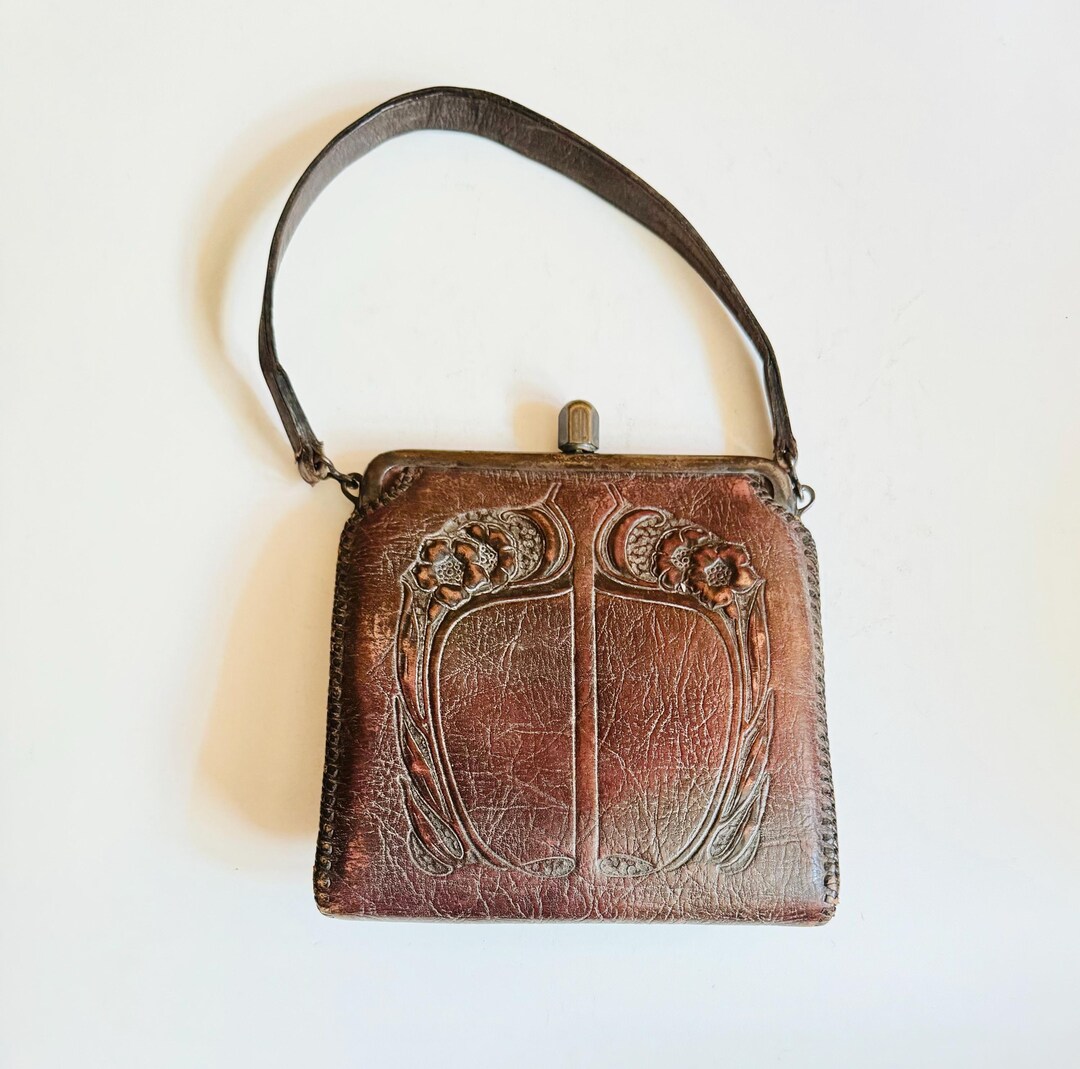 Antique Edwardian Art Nouveau Leather Purse by Justin Leather Goods ...