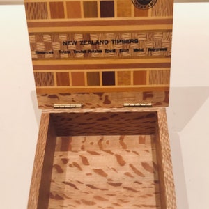 Vintage Sovereign Woodware Marquetry Trinket Box New Zealand NZ Nativeh ...