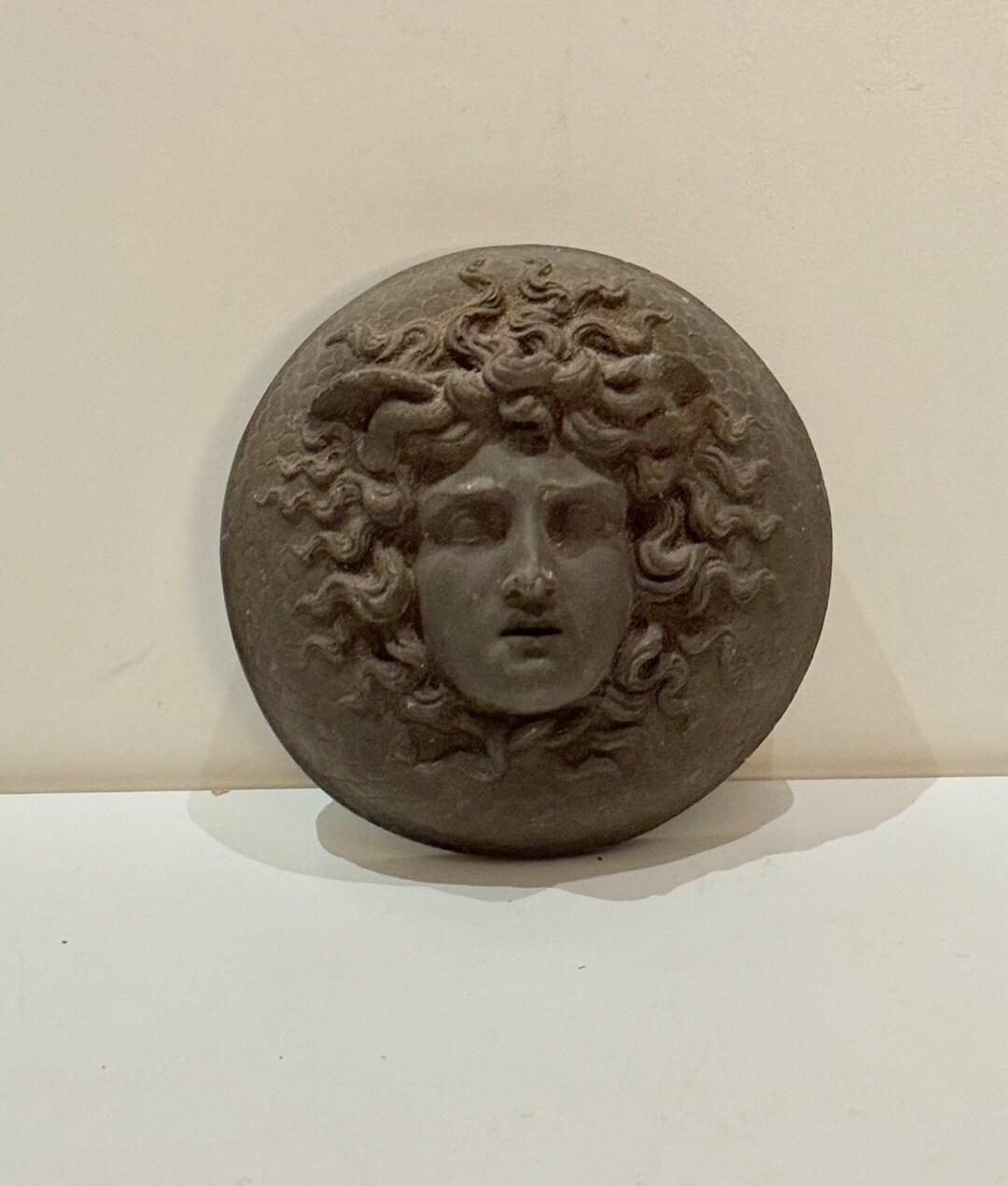 Vintage Cast Winged Gorgon Medusa Mask Plaque Wall Hanging Mount ...