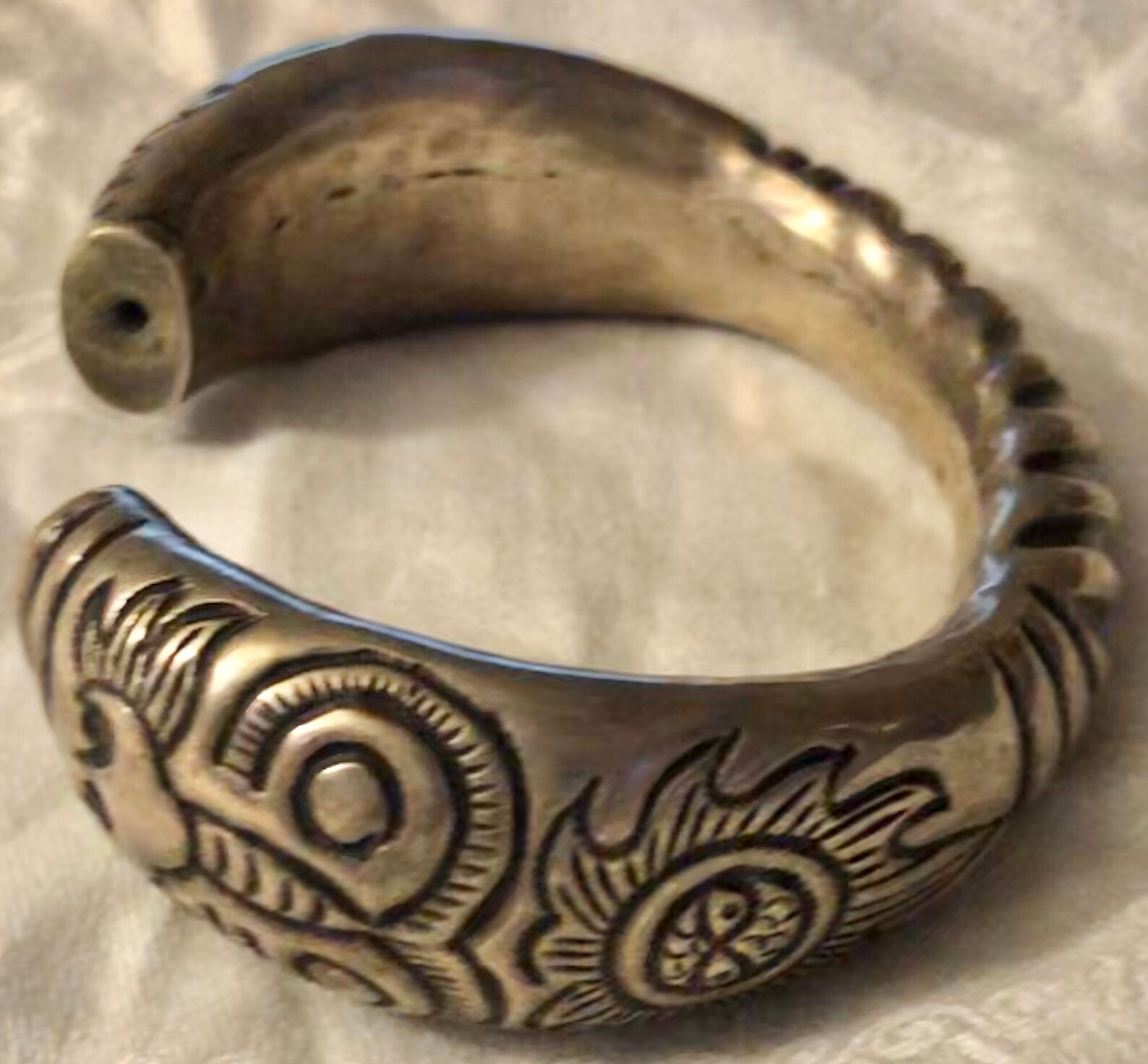 Antique Chinese Silver Bracelet W Lions and Hand Tooled Qing Dynasty ...