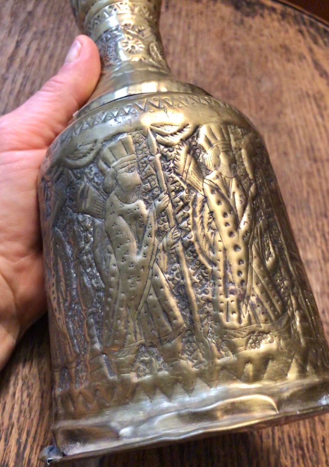 Antique Brass Assyrian Revival Vase Grand Tour Vintage Brass Vase ...