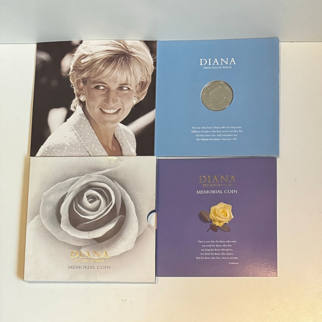Vintage 1999 Diana Princess of Wales Memorial Coin 1961-1997 Commemorative British 5 Pound ...