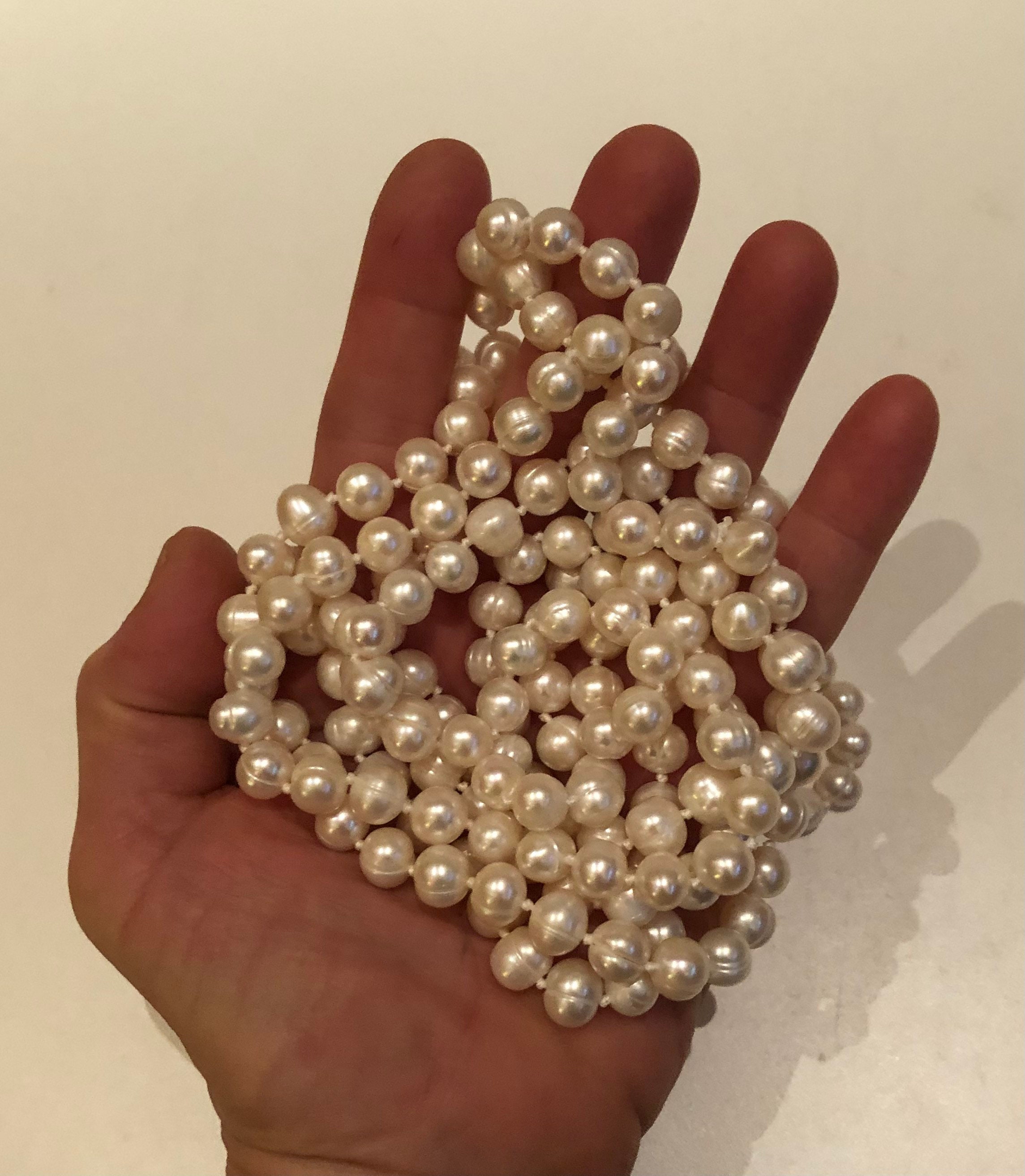 Elegant Super Long Baroque Pearl Necklace Freshwater Pearls Double ...