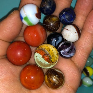 Vintage Marble King Akro Agate Shooter Marbles Clay Marbles Cats Eyes ...