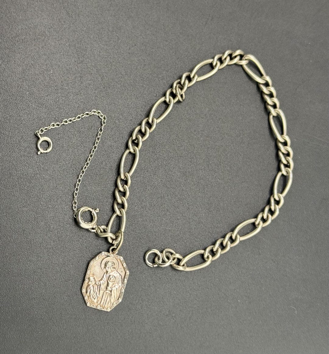 Vintage Silver First Holy Communion Medallion Religious Catholic ...