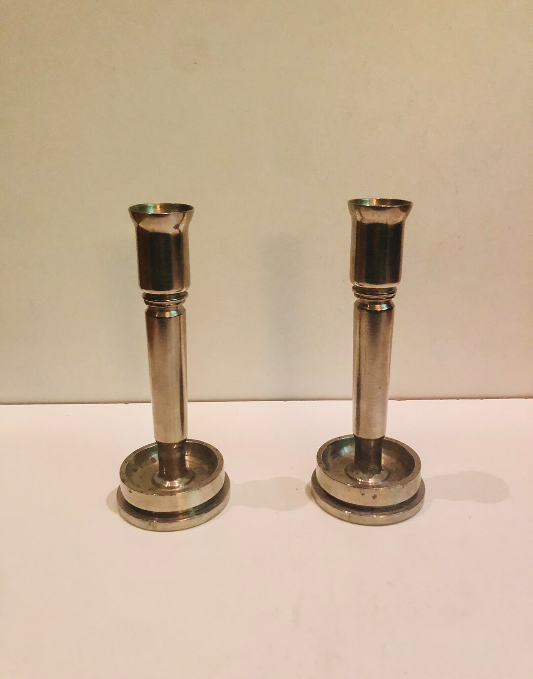WW2 US Artillery Shell Trench Art Candlestick Holders Made Aboard USS ...