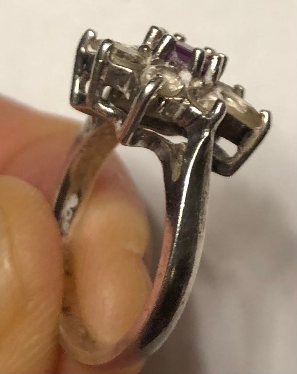 Vintage Ruby Halo Ring in Sterling Silver Size 5 1/4 Ruby Ring - Etsy