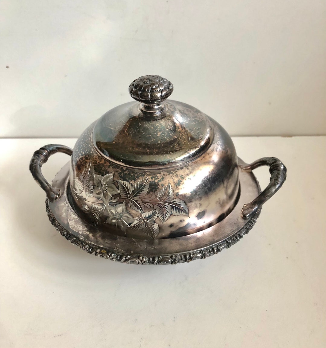 Antique Victorian Silver Domed Butter Dish Ca 1870s Homans Silverplate ...