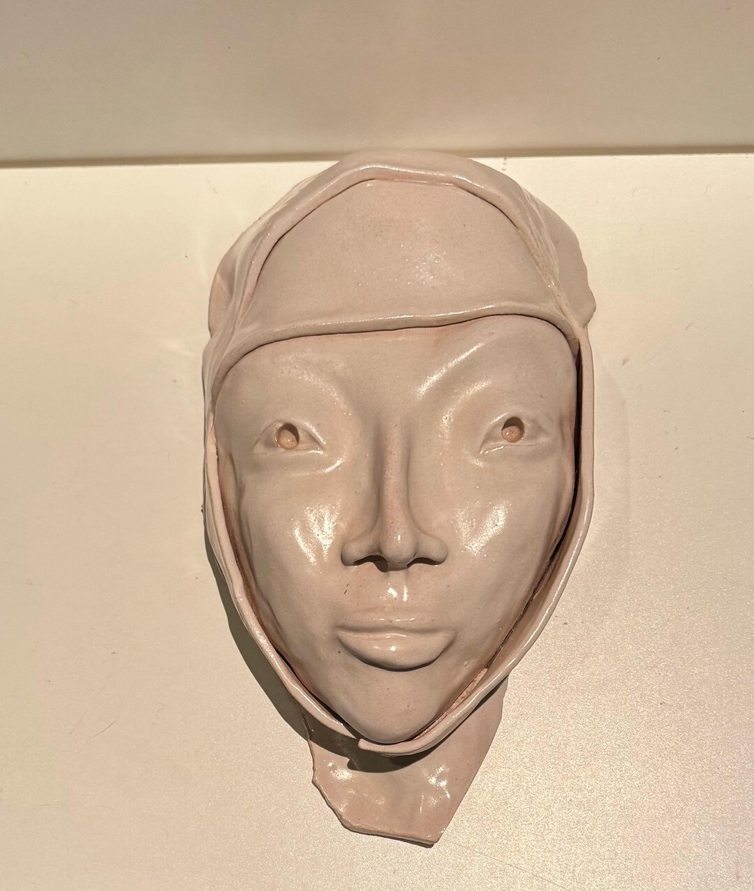 Vintage Hand Sculpted Woman Face Stunning Ceramic Serene Goddess Lady ...