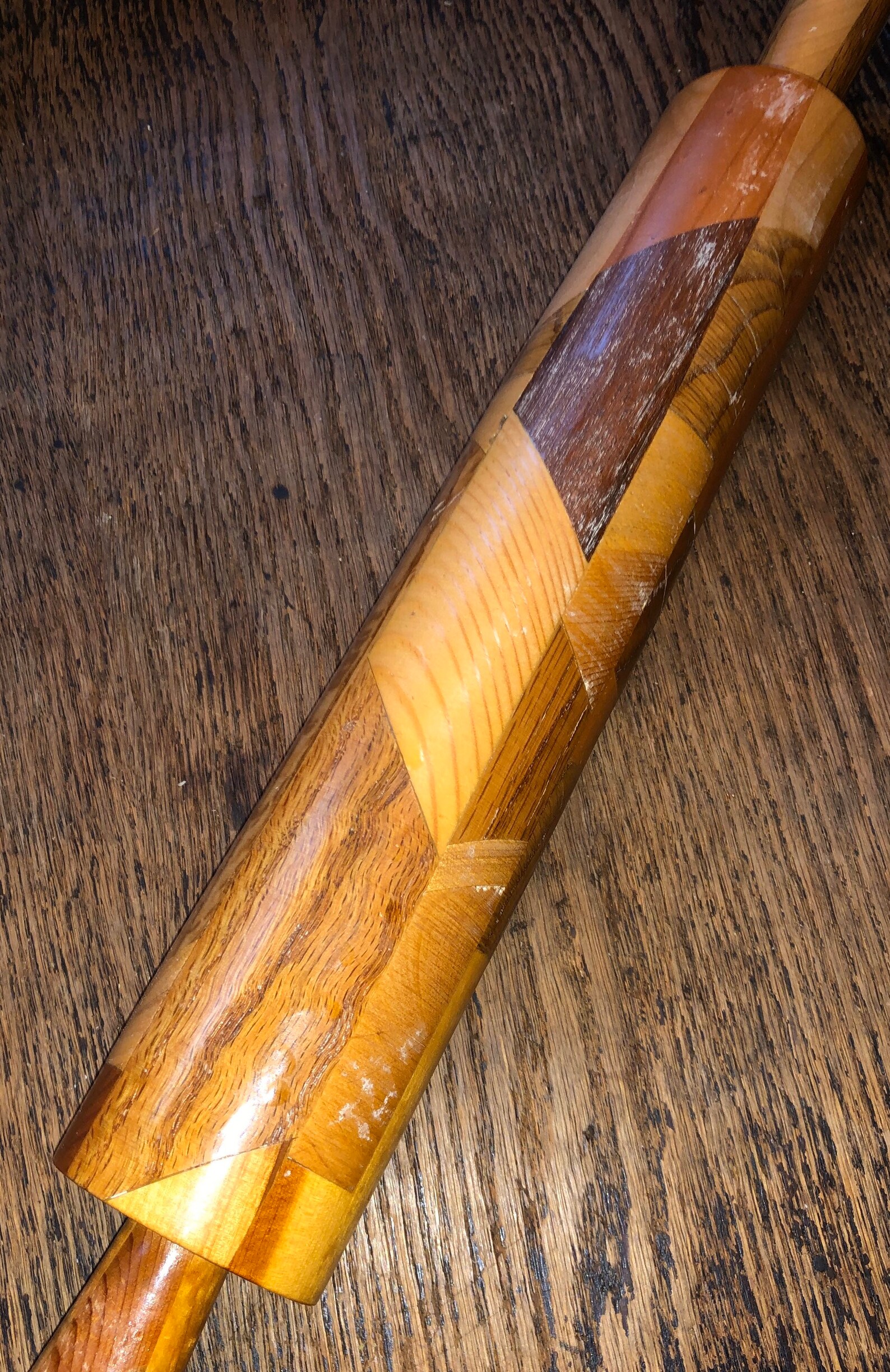 Vintage Wooden Rolling Pin Handmade Wood Inlay Marquetry - Etsy