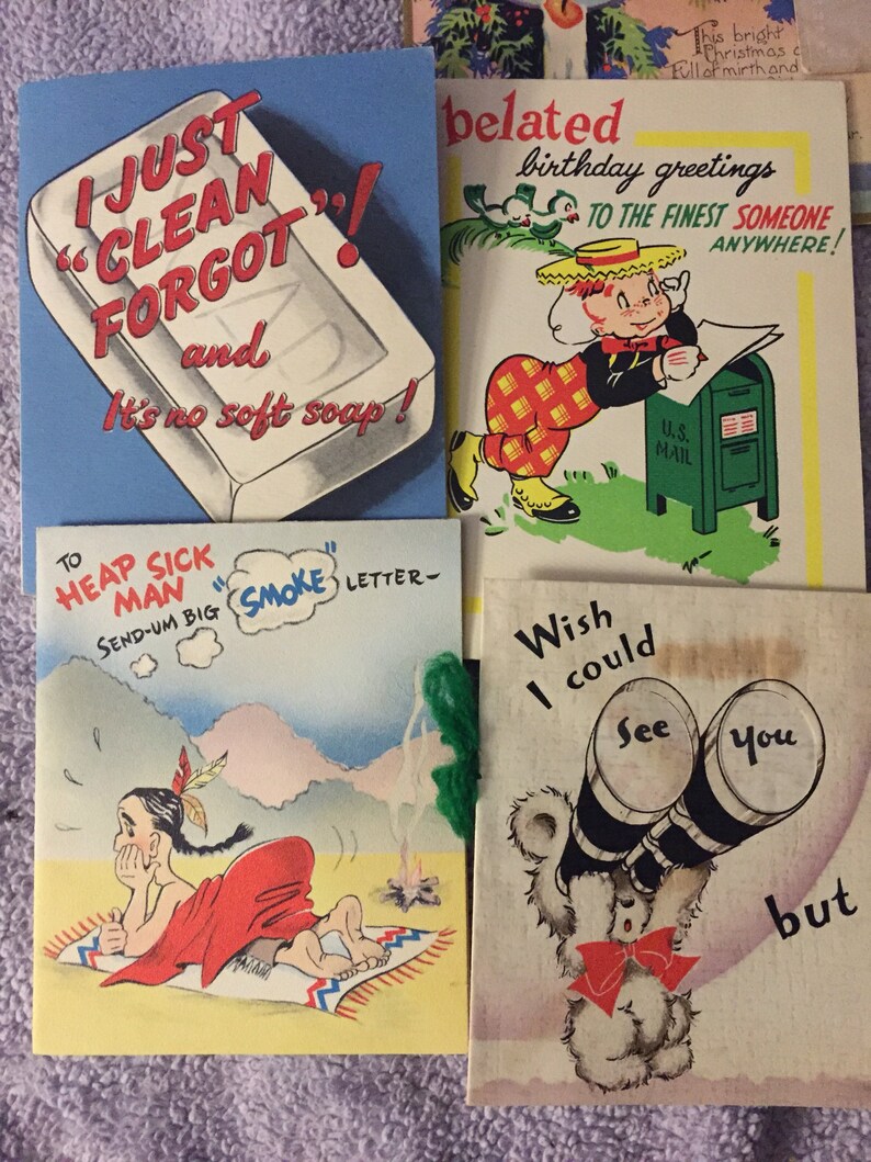 Antique and Vintage Greeting Cards Circa 1920s-60s Humorous - Etsy
