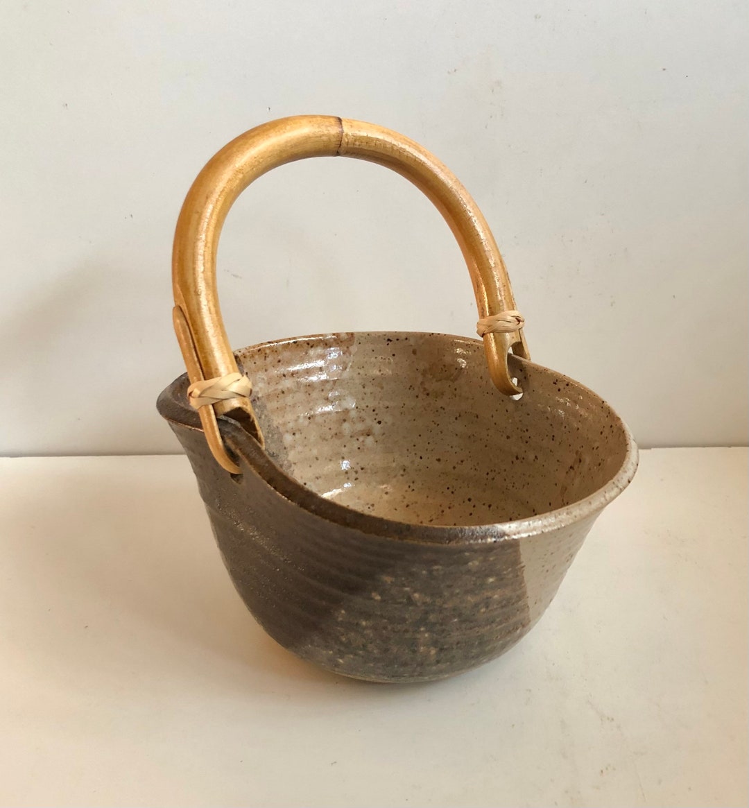 Vintage Georgia Art Pottery Stone Mountain Ceramic Earthenware Basket ...