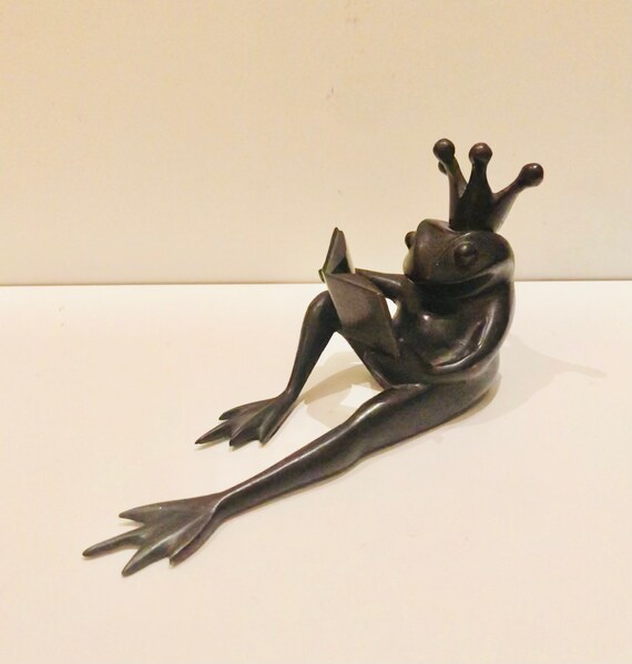 Vintage Restoration Hardware Bronze Frog Prince Statue - Etsy