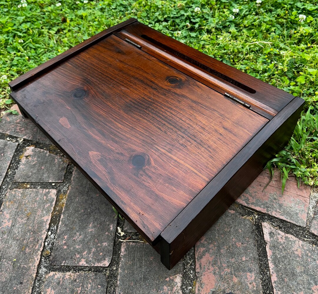 Portable Vintage Handmade Primitive Wooden Lap Desk Writing Desk Slope ...