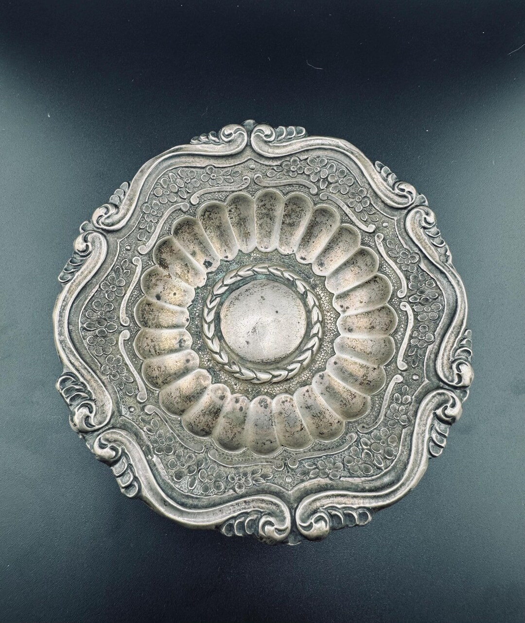 Antique Ornate Silver Repousse Victorian Candy Dish Bonbon Dish ...
