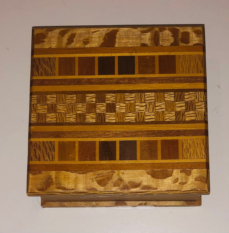 Vintage Sovereign Woodware Marquetry Trinket Box New Zealand - Etsy
