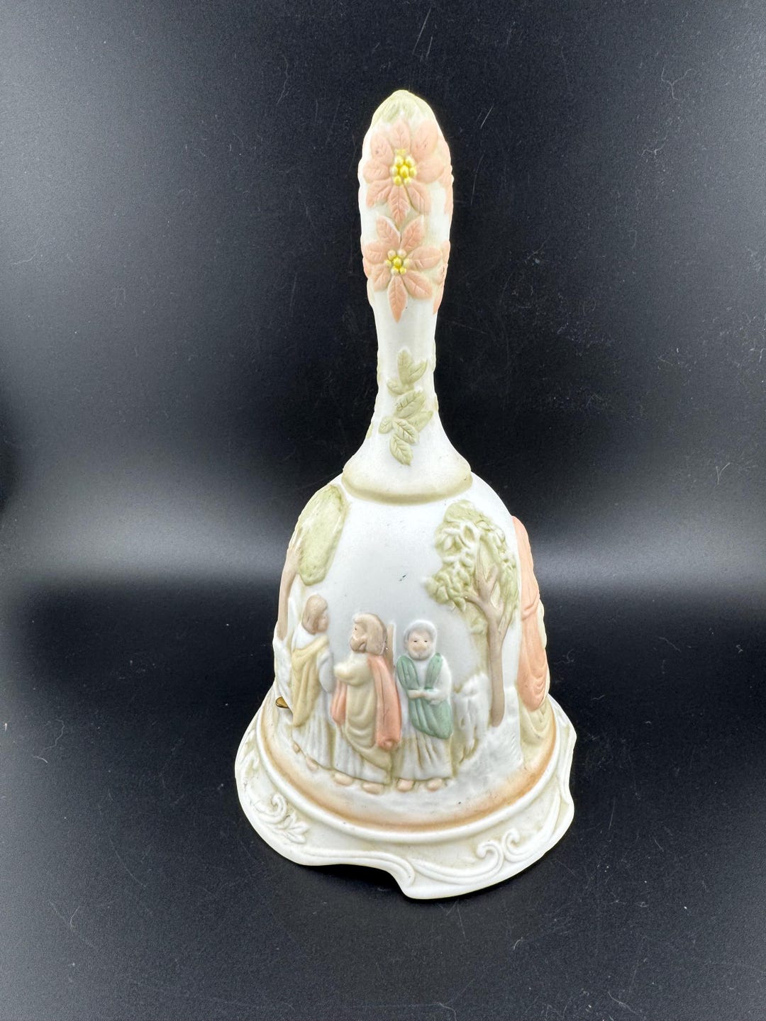 1982 Lefton Bell Hand Painted Porcelain Nativity Music Box Lefton the ...