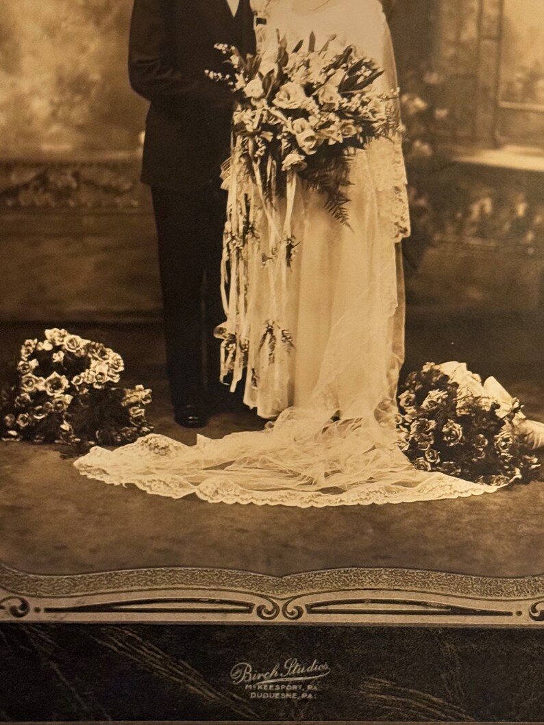 Fabulous Depression Era Wedding Photo in Cardboard Frame Birch Studios ...