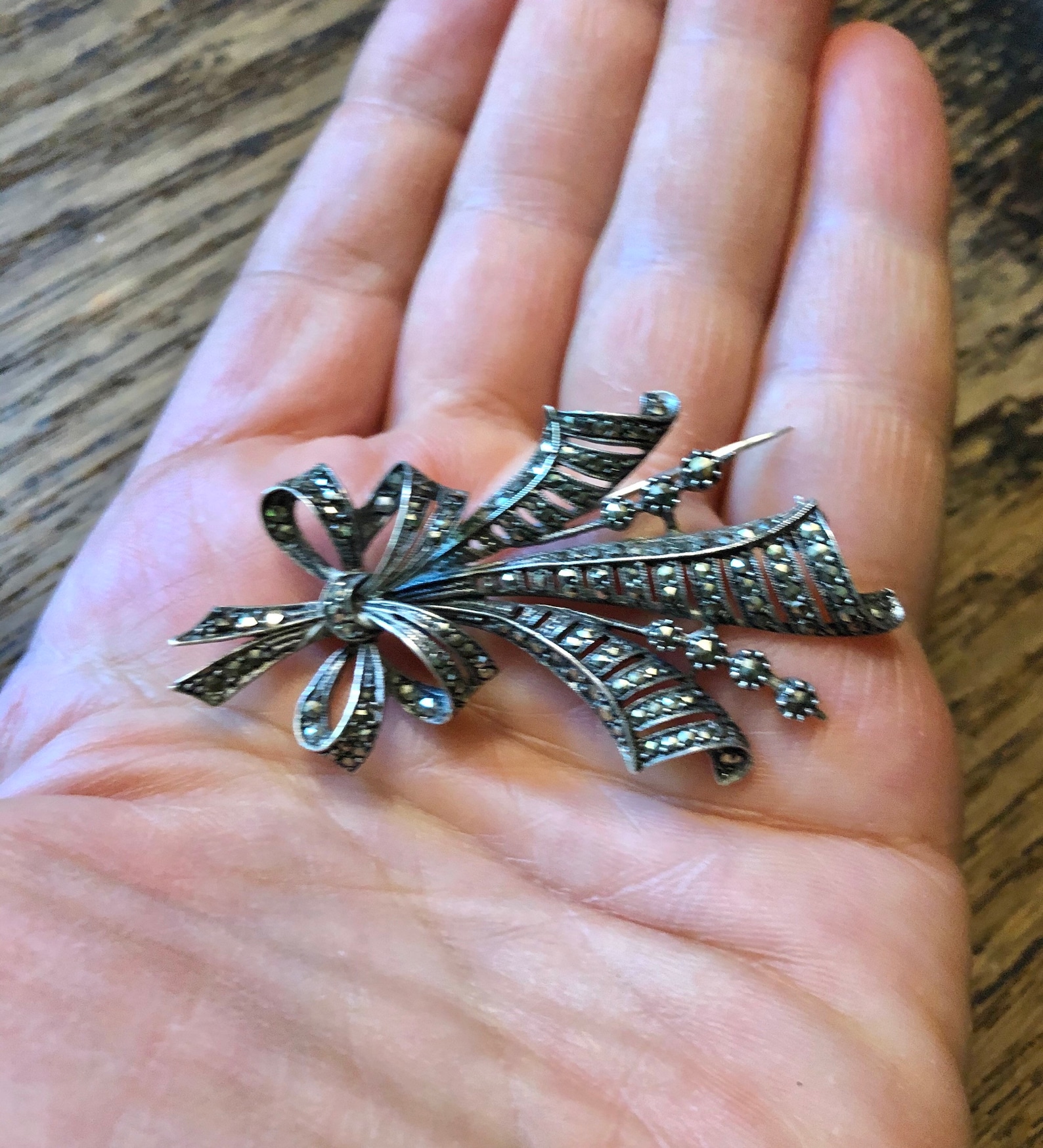 Antique Marcasite Brooch Art Deco Revival Vintage Marcasite | Etsy