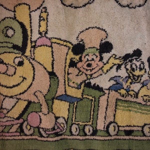 Pair Vintage Disney Hooked Rugs Mickey Mouse Throw Rug Walt Disney ...