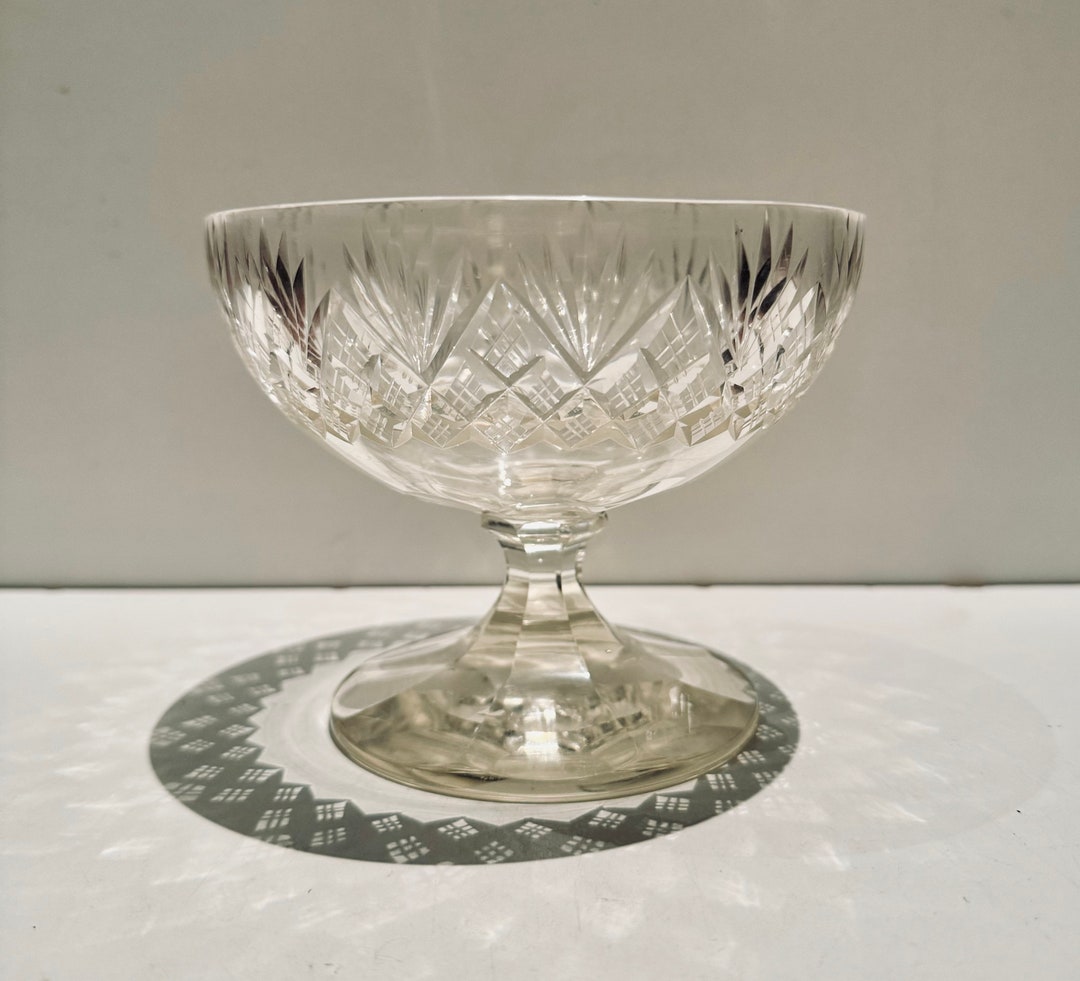 Small Antique Cut Crystal Compote Bowl Candy Dish Trinket Catchall ...