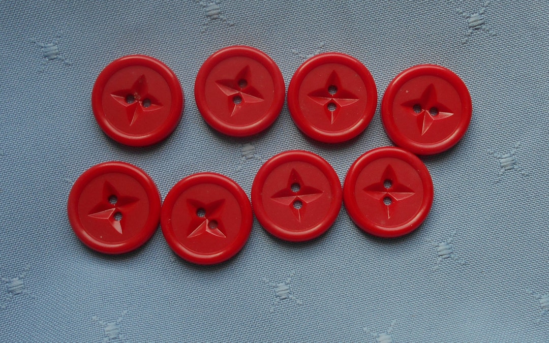 Set of 24 Vintage Red Plastic Buttons 13/16 Inchitem 30-10 - Etsy