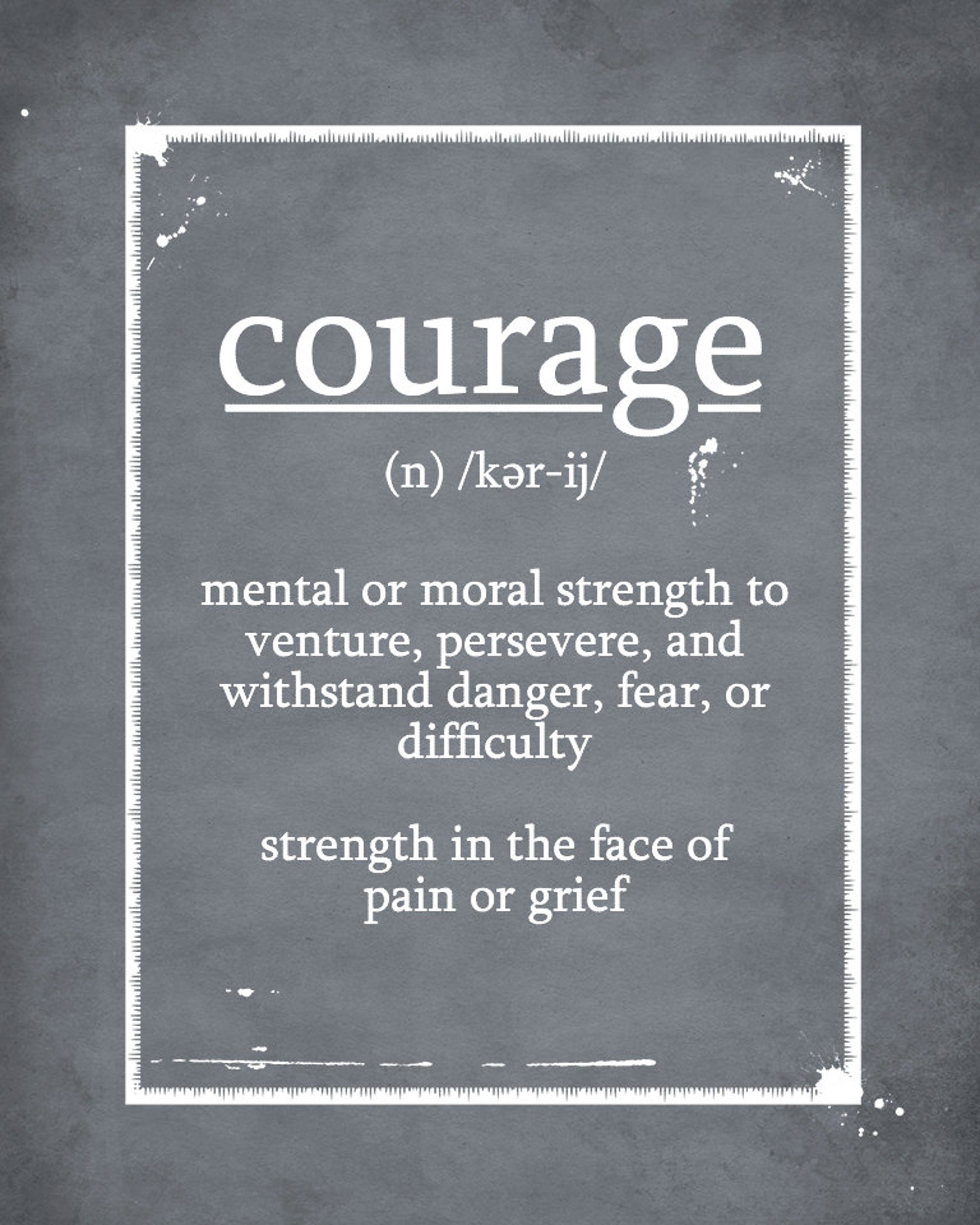 Definition Of COURAGE Custom Typographical Poster Etsy definition-of-courage-custom-typographical-poster-etsy