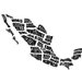 Mexico Word Map A Typographic Word Map of Cities of Mexico, Mexican ...
