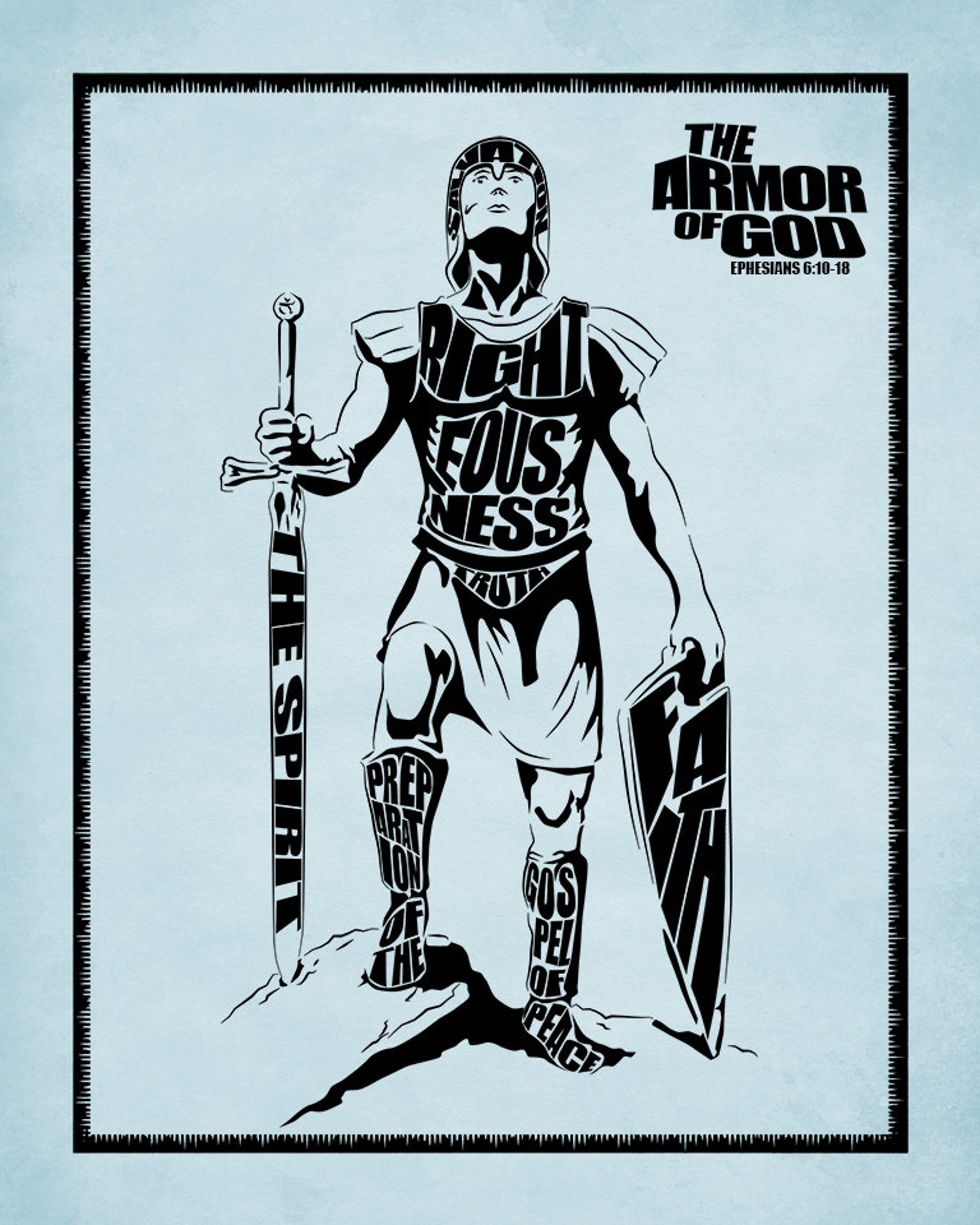 Armor of God Custom Typographical Poster Ephesians 6 Bible - Etsy