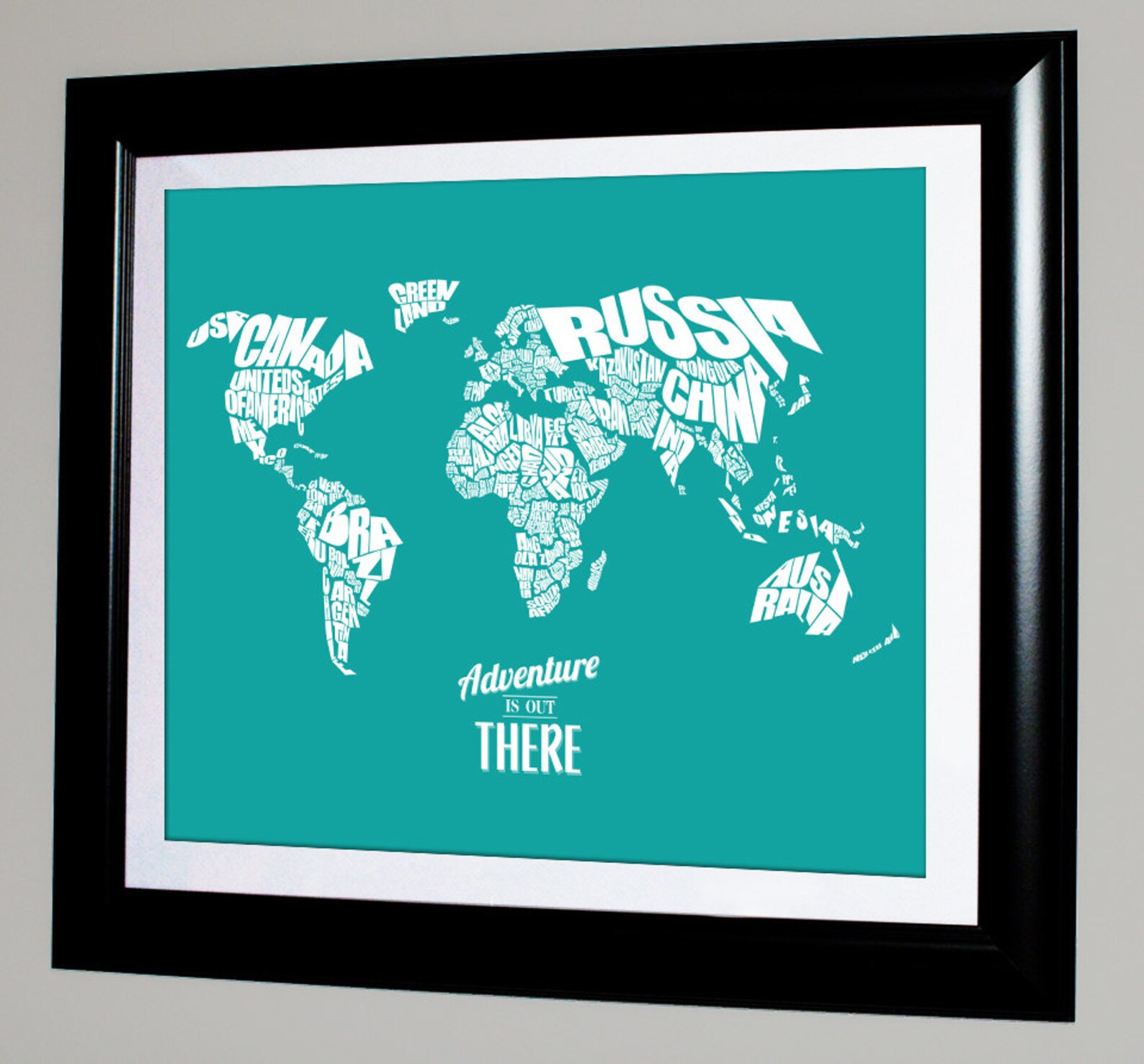 Adventure is Out There World Word Map With Travel Quote - Etsy