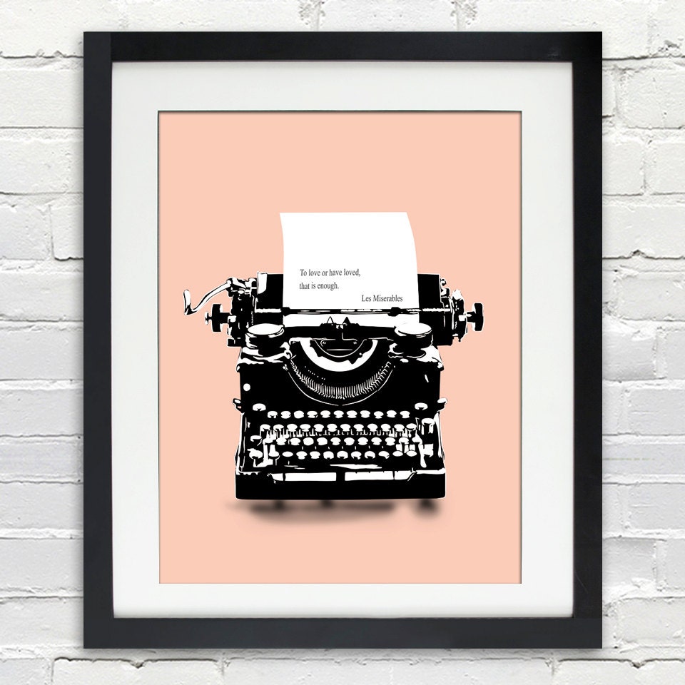Custom Love Note and Vintage Typewriter Poster Valentine, Wedding or ...