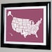 USA Word Map A Typographic Word Map of the United States, Print or ...