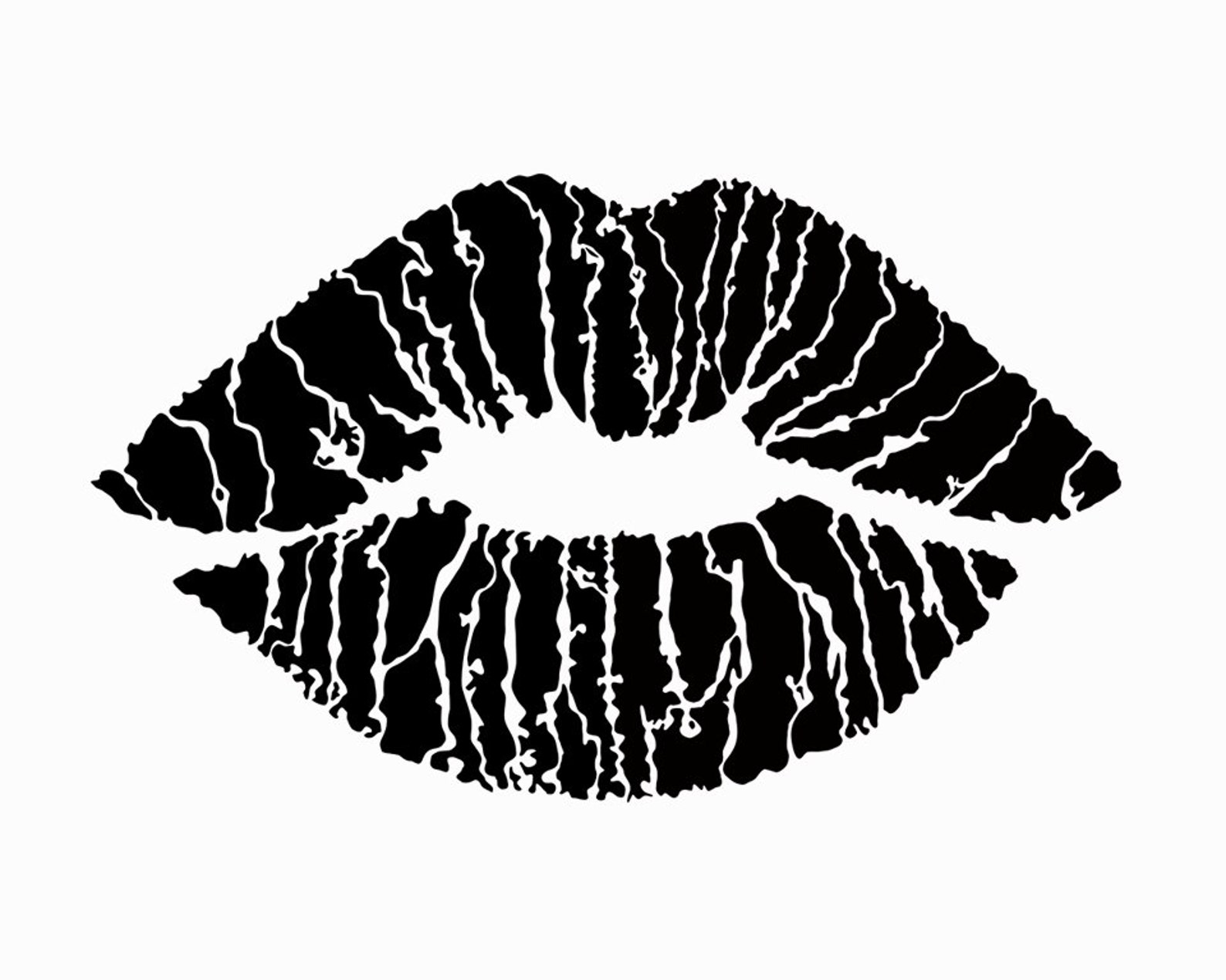 Kiss Lips Stencil Silhouette Poster or Canvas Birthday Gift - Etsy