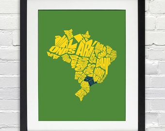 Brazil Word Art - Etsy