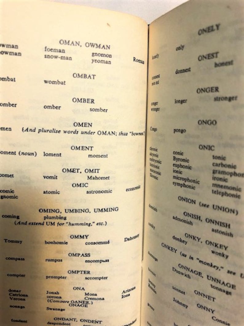 1955 Rhyming Dictionary - Vest-pocket Library - Etsy