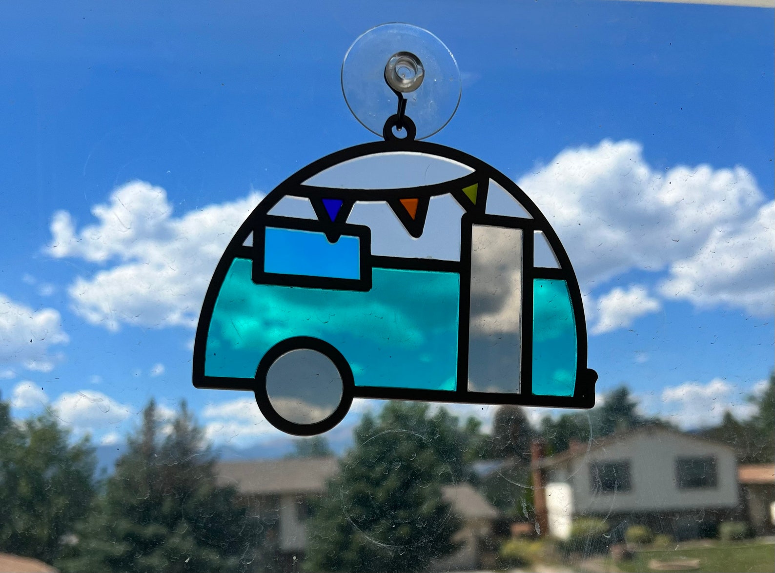 Happy Camper Sun Catcher Faux Stained Glass Camper - Etsy