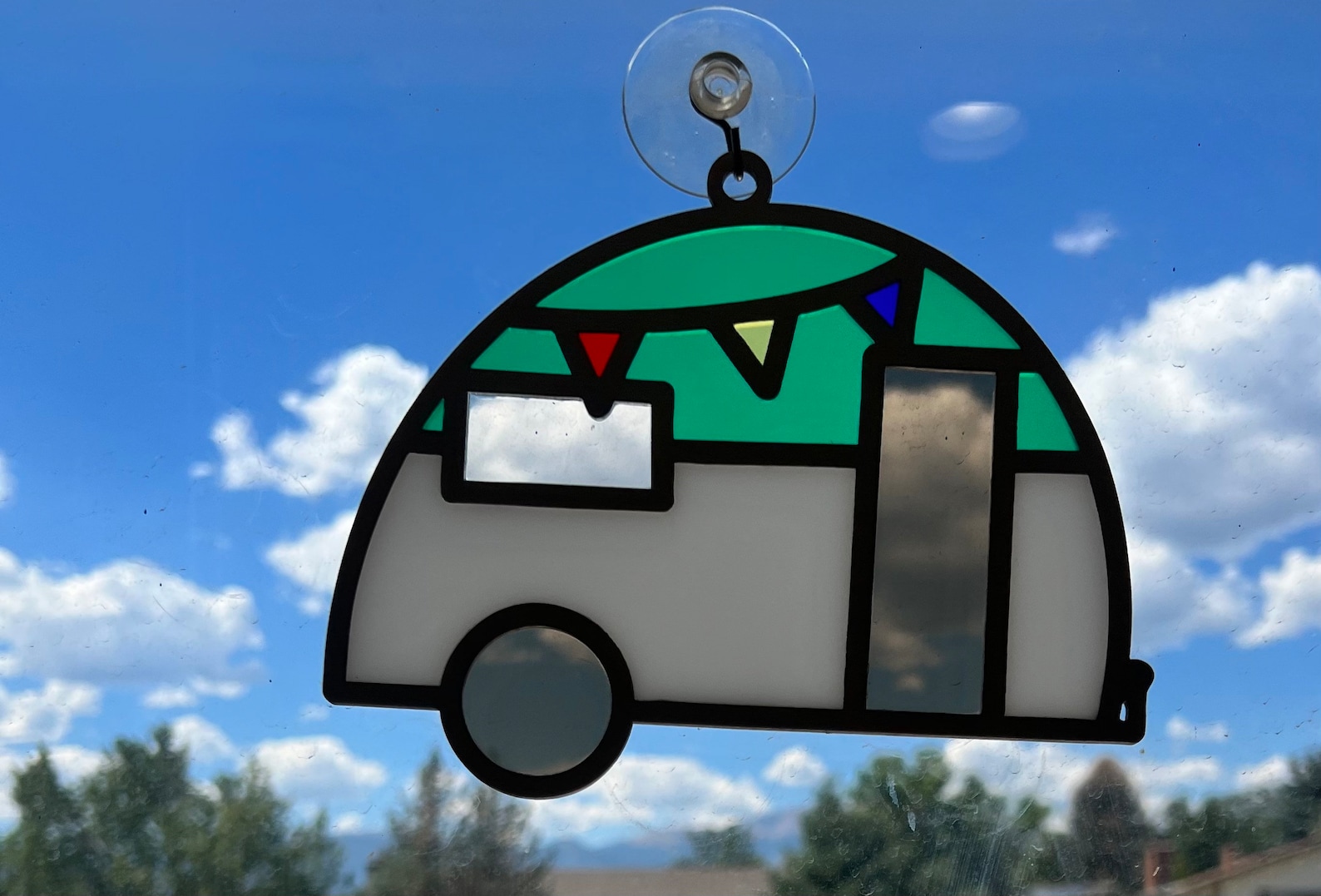 Happy Camper Sun Catcher Faux Stained Glass Camper - Etsy