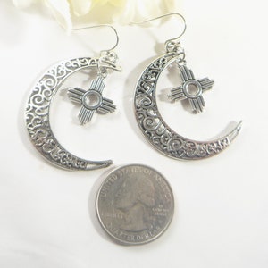 Zia Earrings, Crescent Moon Zia Charm Earrings, Celestial Jewelry Set ...