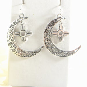 Zia Earrings, Crescent Moon Zia Charm Earrings, Celestial Jewelry Set ...