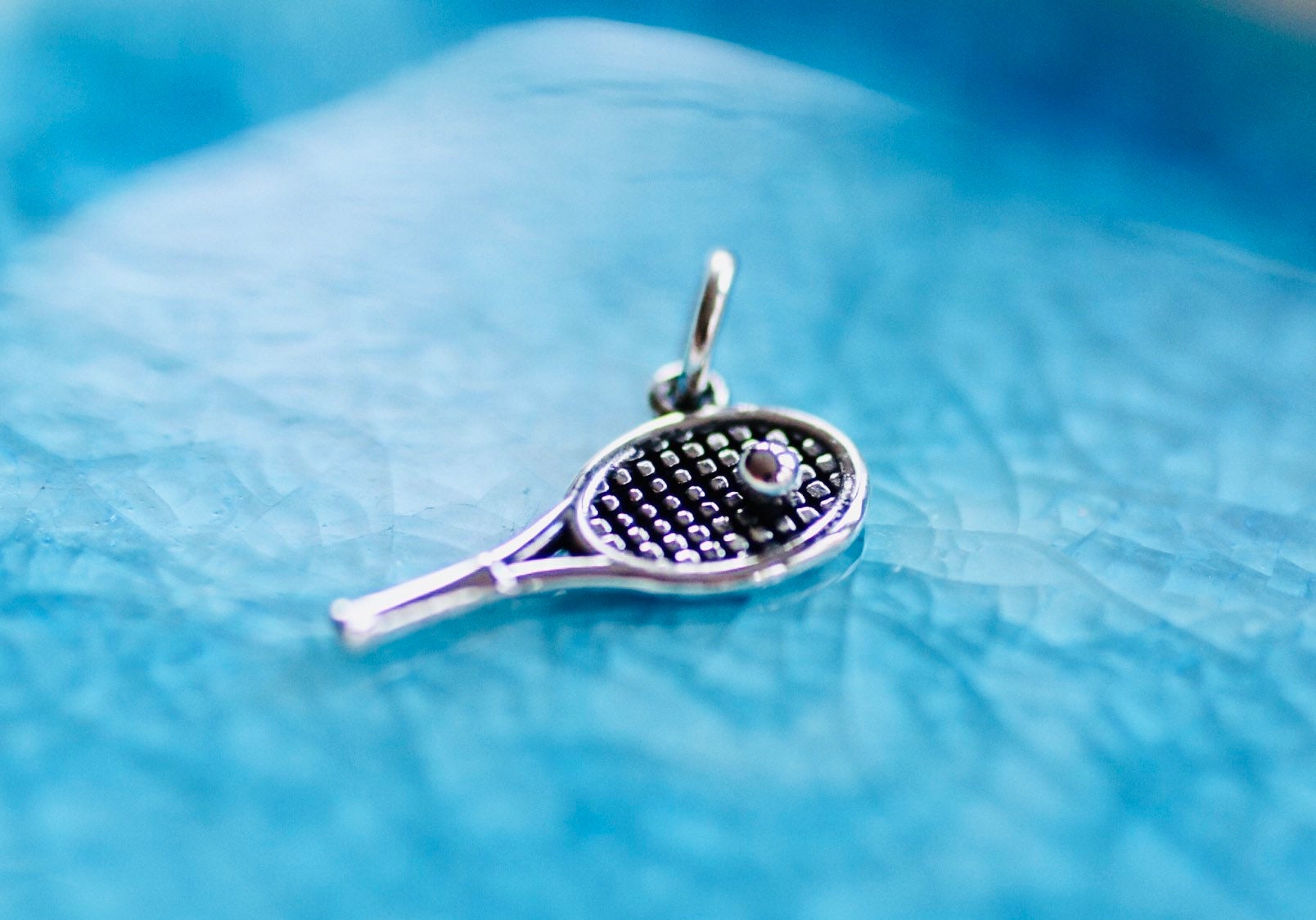 Tennis Racket Charm Necklace Tennis Charm Sterling Silver | Etsy