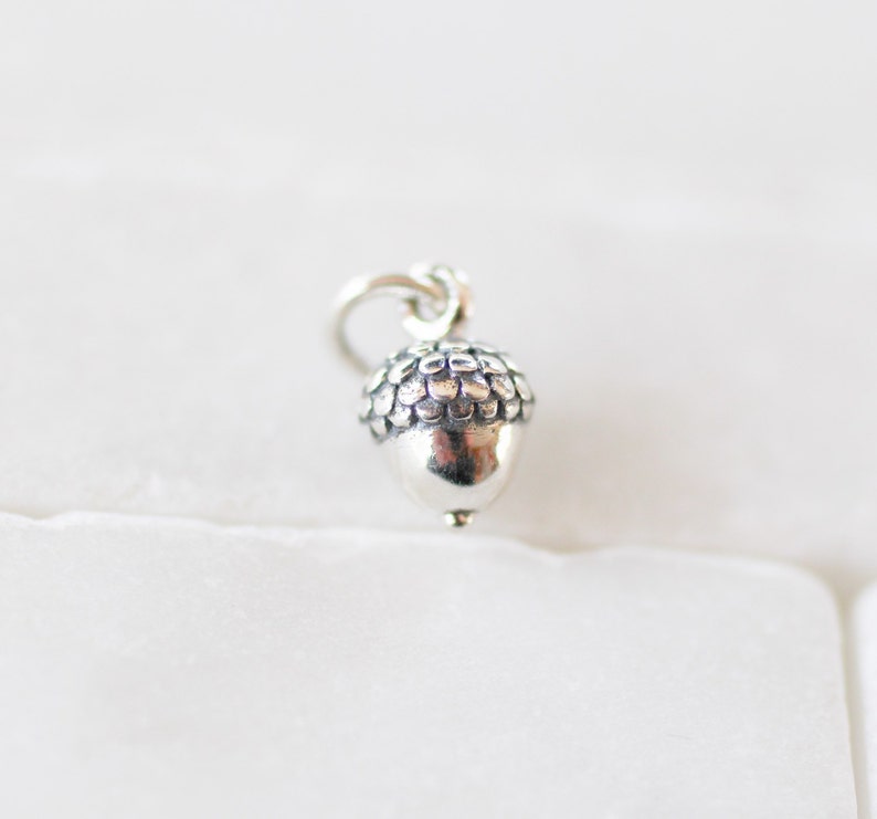 Acorn Charm Sterling Silver Acorn Mini Acorn Charm Charm - Etsy