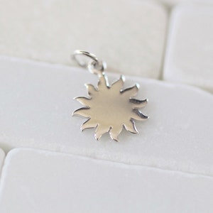 Sterling Silver Sun - Sun Charm - Beach Charm - Ocean Charm - Silver ...