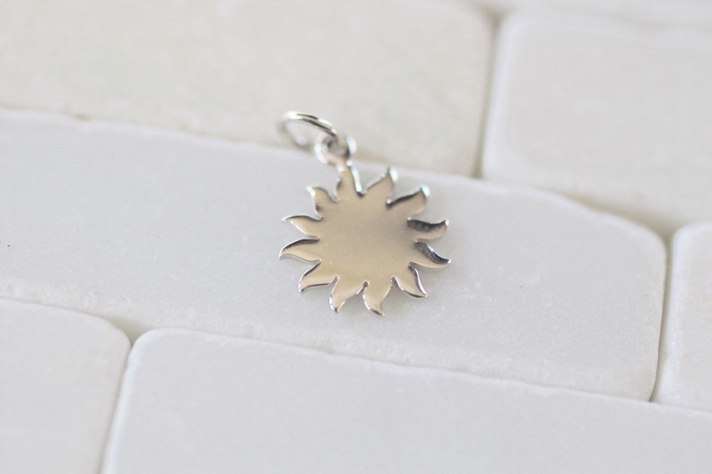 Sterling Silver Sun - Sun Charm - Beach Charm - Ocean Charm - Silver ...